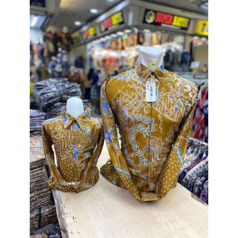 Jual KUNING KUNYITI Baju Batik Ayah dan Anak couple bahan katun solo ...