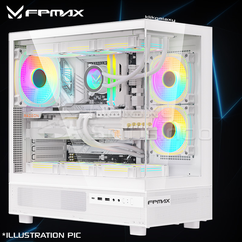 Jual FPMAX CRYSTAL Z8 White Tempered Glass ATX Gaming Case | Shopee ...
