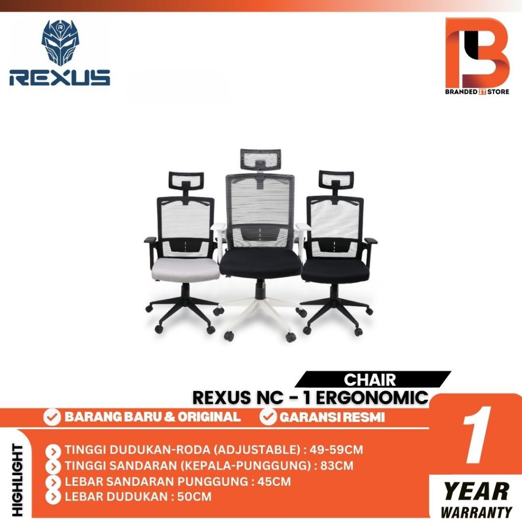 Jual REXUS NC1 / NC-1 ERGONOMIC OFFICE CHAIR | Shopee Indonesia