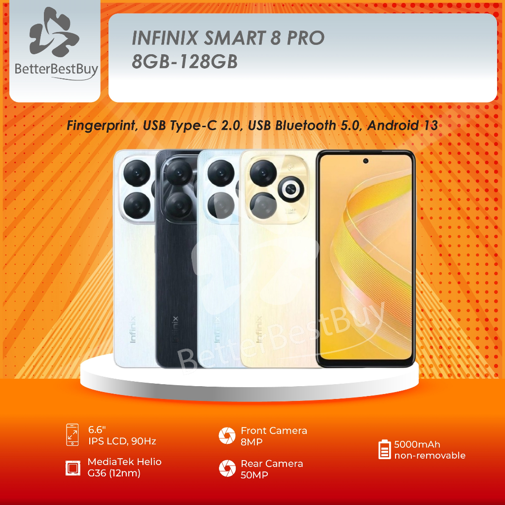 Jual Infinix Smart 8 Pro 8/128GB (8+8GB Extended RAM) - Garansi Resmi | Shopee Indonesia
