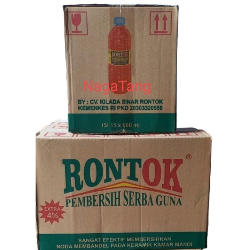 Jual RONTOK PEMBERSIH SERBAGUNA ASLI 1 KARTON ISI 15 BOTOL 600ML ...
