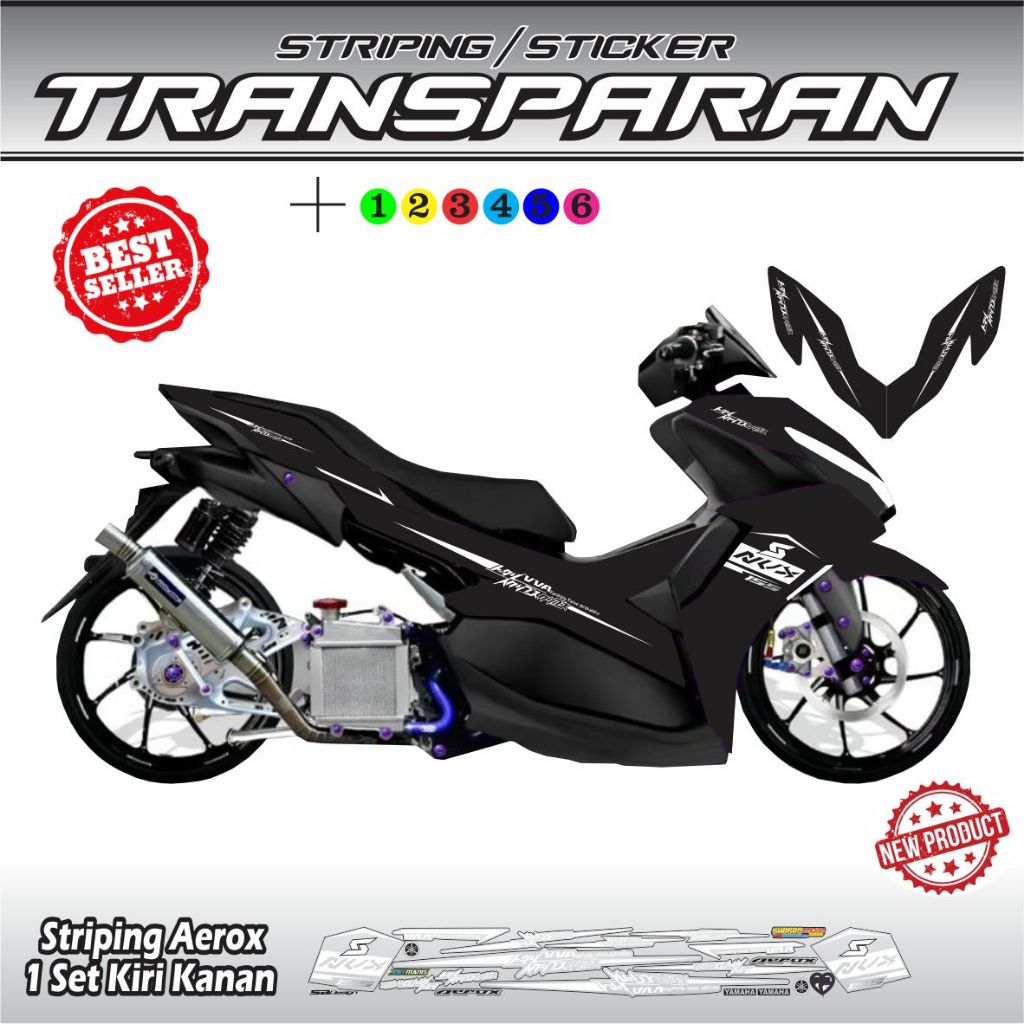 Jual Sticker Striping Variasi Aerox New 155 Striping Transparan Uv ...