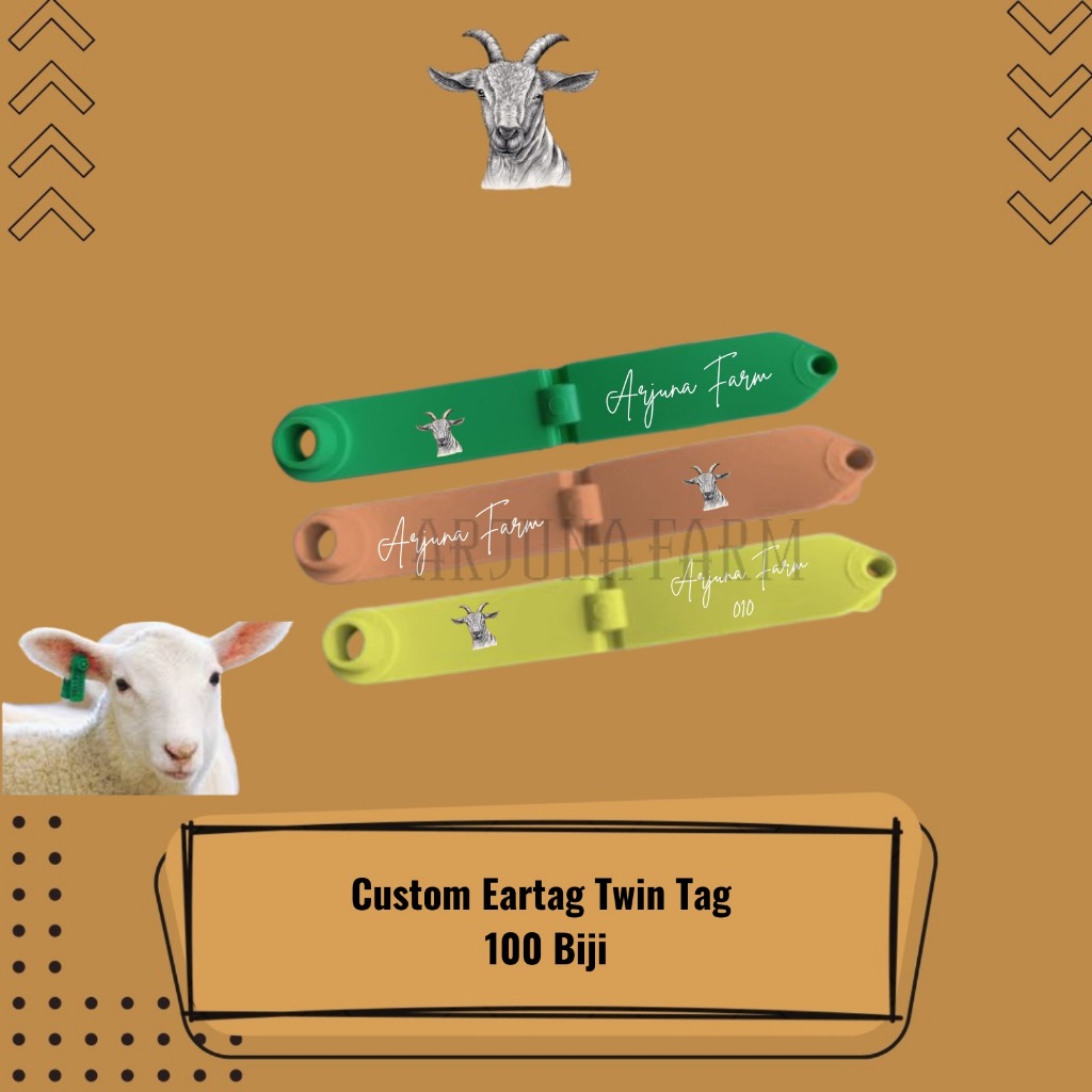 Jual Custom Eartag Strip Twintag Nama Farm Logo Nomor Eartag Kambing ...