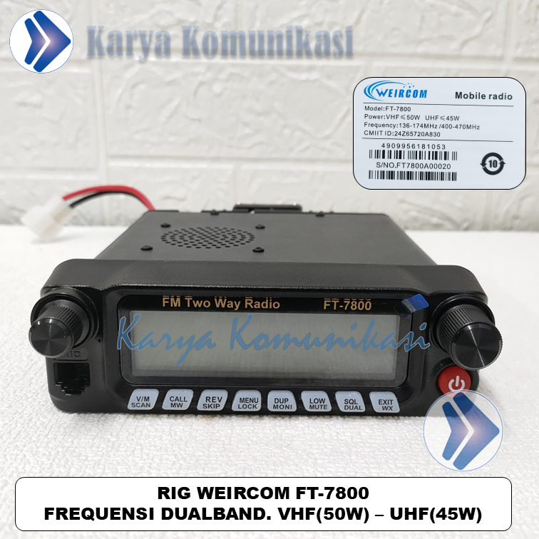 Jual RIG WEIRCOM FT7800 DUALBAND WEIRCOM FT-7800 POWER VHF(50W) - UHF(45W) | Shopee Indonesia