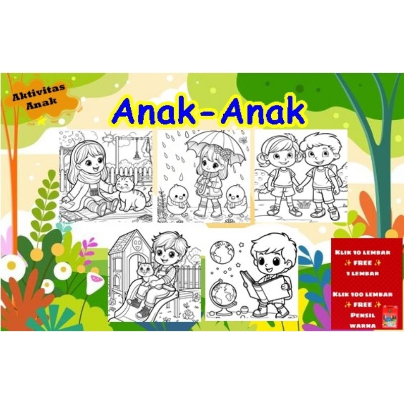 Jual KERTAS MEWARNAI COLORING ANAK / BUKU MEWARNAI /AKTIVITAS ANAK ...