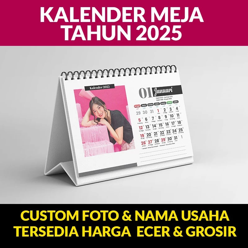 Jual Kalender Meja 2025 CUSTOM FOTO & NAMA USAHA free design | Shopee ...
