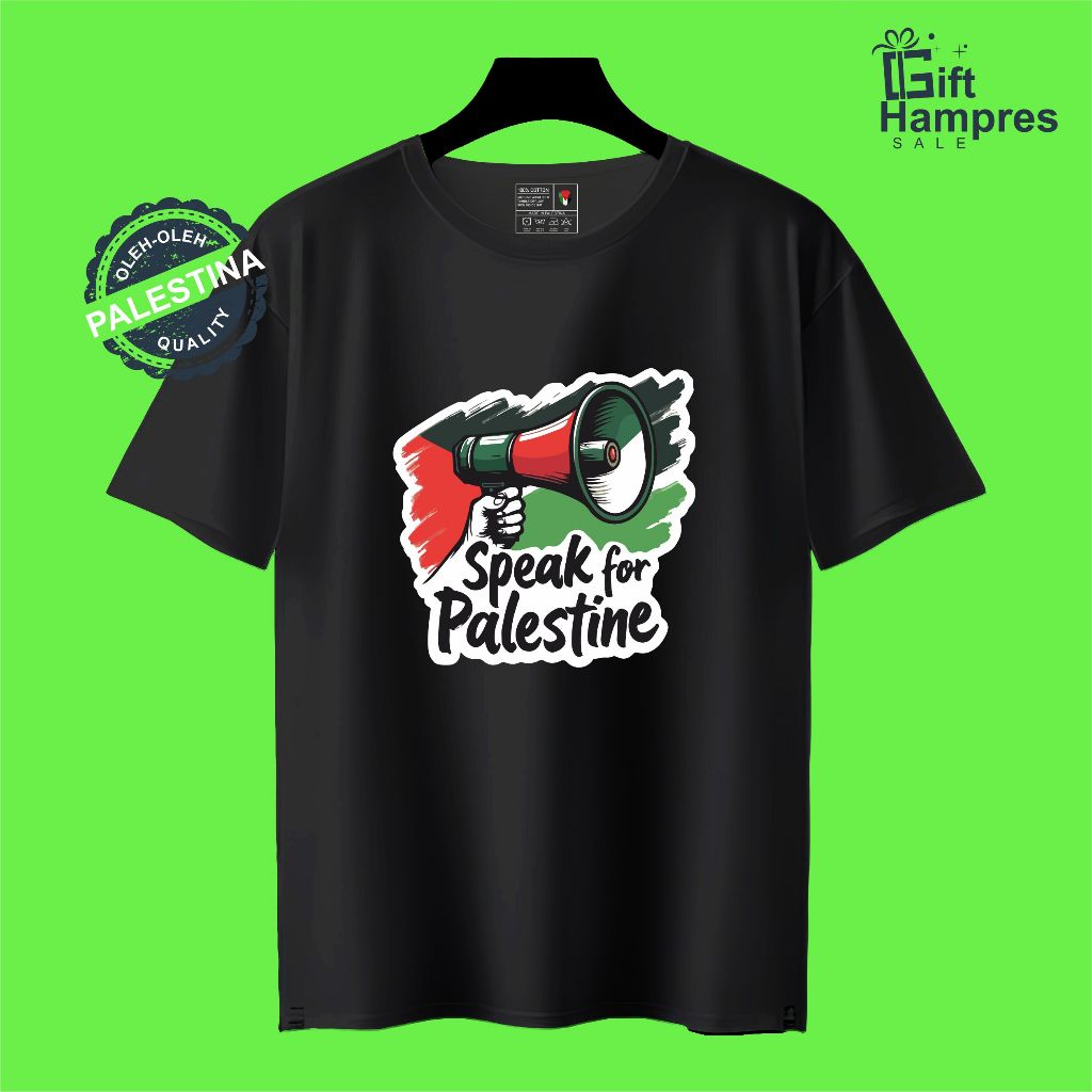 Jual Kaos Oleh - Oleh Palestine Hitam, Palestina Gaza Cotton 30s ...