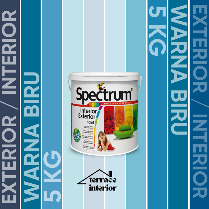 Jual Cat Tembok Spectrum Interior & Exterior Warna Biru 5 Kg | Shopee ...