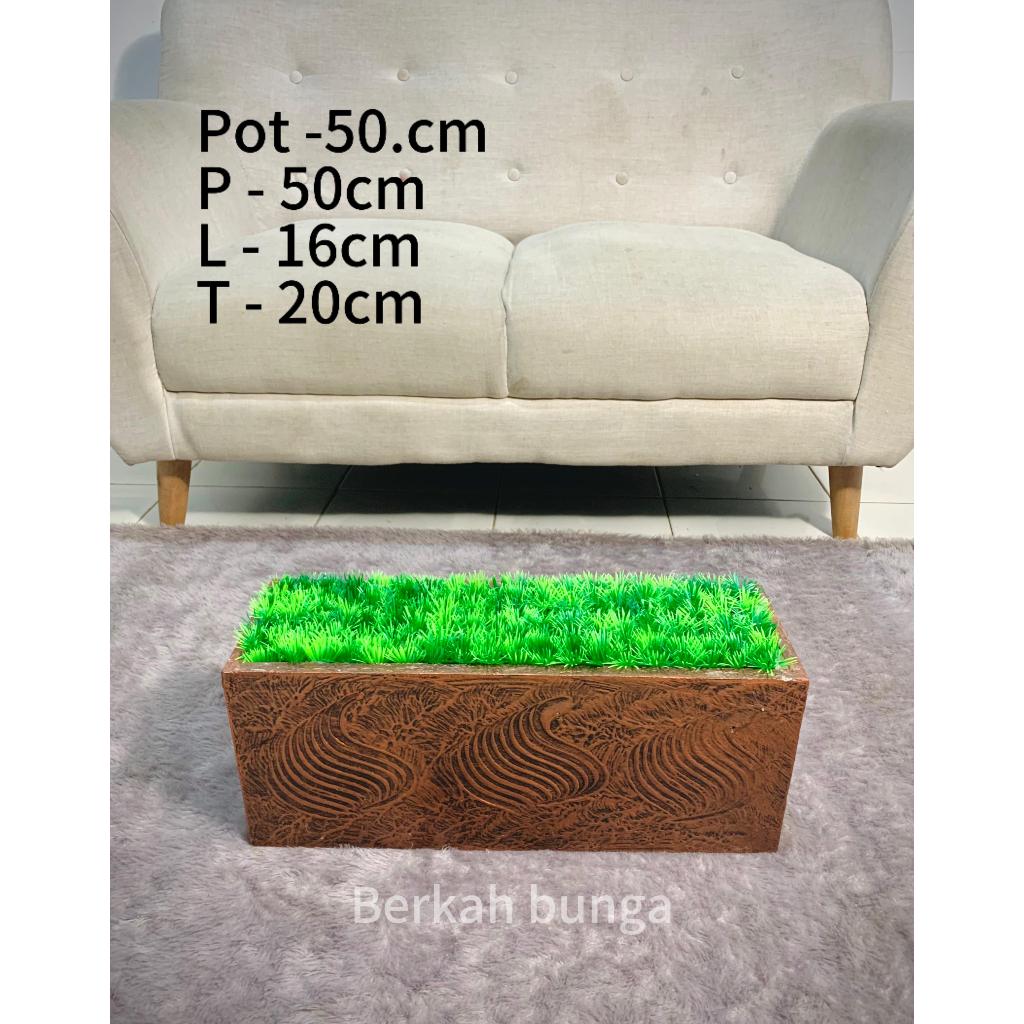 Jual pot partisi 50cm 60cm- pot kayu bunga artificial plastik - pot ...