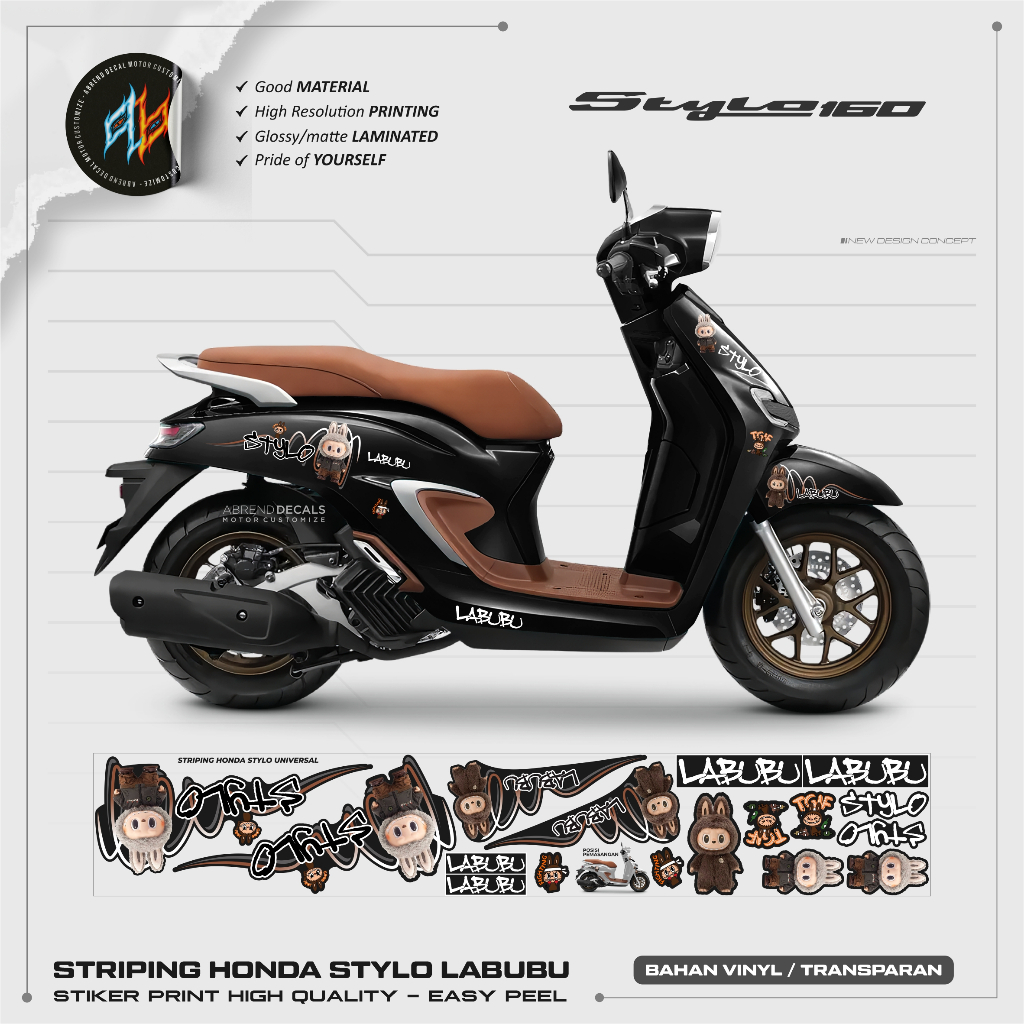 Jual STRIPING STYLO LABUBU / STIKER MOTOR HONDA STYLO LABUBU DOLL ...