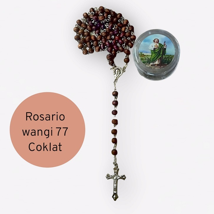 Jual Rosario 77 Bapa Kami Kayu Wangi Katolik Kalung Doa Souvenir Aksesoris Rohani Pria Wanita ...