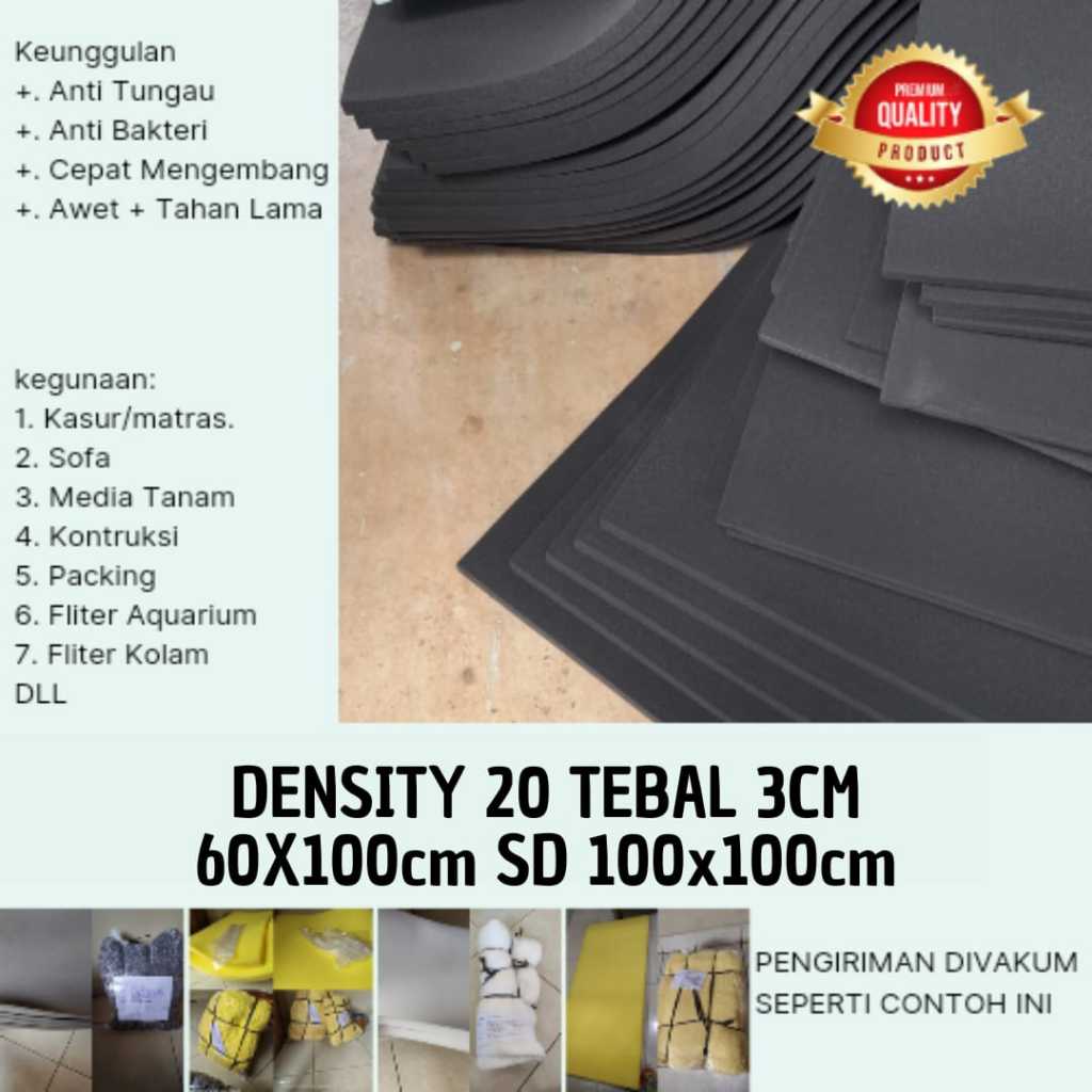 Jual Busa Lembaran Foam PU Premium tebal 3cm uk 60x100 sd 100x100cm ...