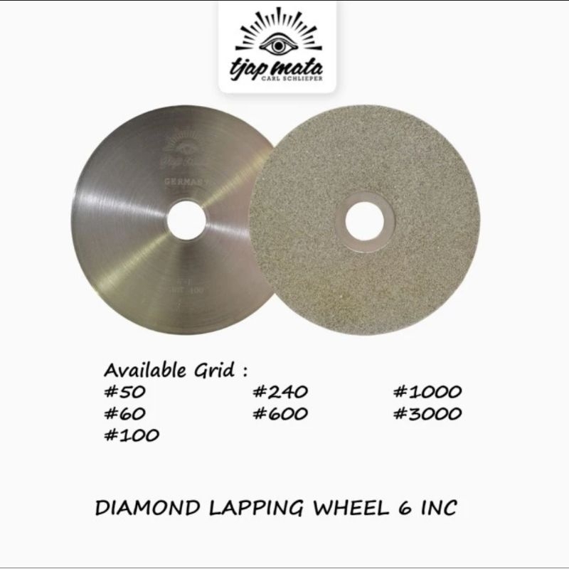 Jual Diamond Lapping Wheel 6 Inch Grit 50 60 100 240 600 1000 3000 Tjap ...