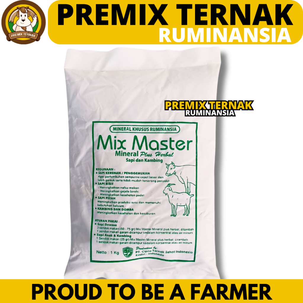 Jual MIX MASTER MINERAL PLUS HERBAL RUMINANSIA 1 KG - Mineral Herbal ...