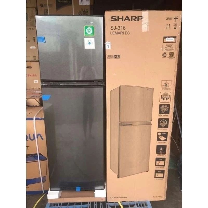 Jual SHARP Kulkas 2 Pintu Refrigerator 2 Door KIREI Series 256 Liter SJ-316MN-HS | Shopee Indonesia