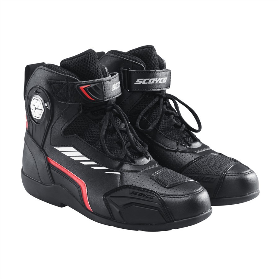 Jual Sepatu Motor Scoyco MT015-2 Black Red Touring Shoes | Shopee Indonesia