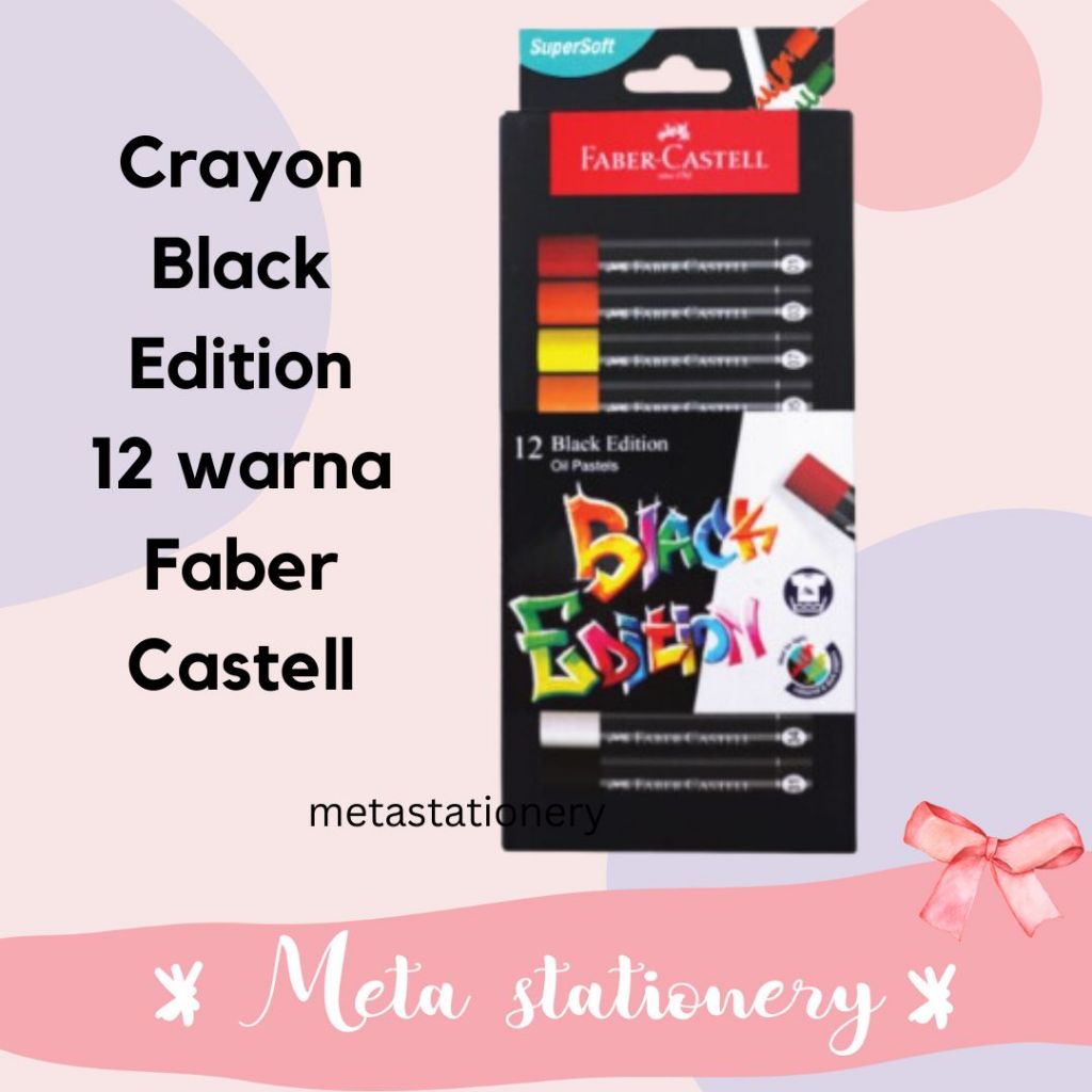 Jual Crayon / Oil Pastel Black Edition Faber Castell 12 warna | Shopee ...