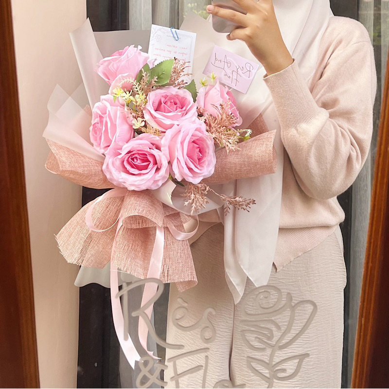 Jual Buket Bunga Mawar | Rose Premium Artificial | Flower Bouquet For ...