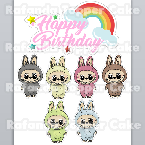 Jual Topper kue ulang tahun labubu toper bolu ultah custom nama ...