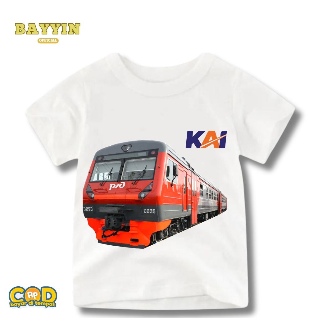 Jual Kaos Anak Custom Nama Combed 30s Gambar KERETA API OREN Untuk Anak ...