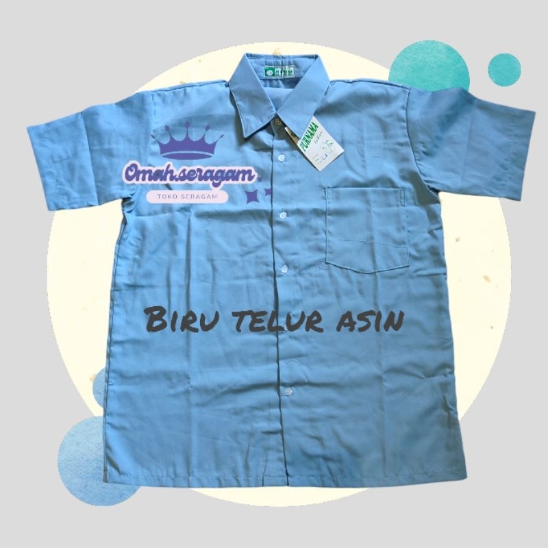 Jual Atasan biru telur asin / seragam kerja pabrik | Shopee Indonesia