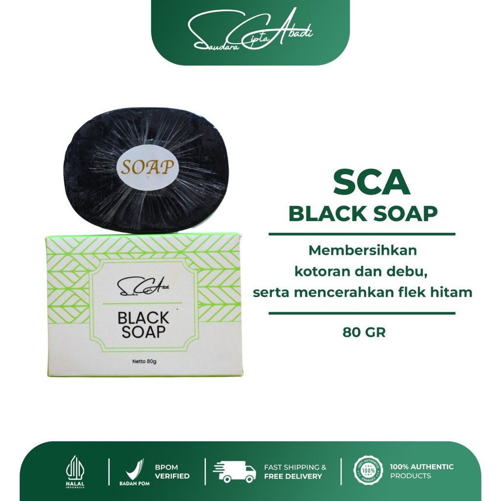 Jual SCA Black Soap 80gr, Sabun Muka Anti Aging, Mengurangi Flek Hitam ...