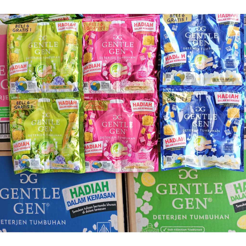 Jual Gentle Gen isi 14 Sachet Sabun Cuci Baju renceng GentleGen Cair ...