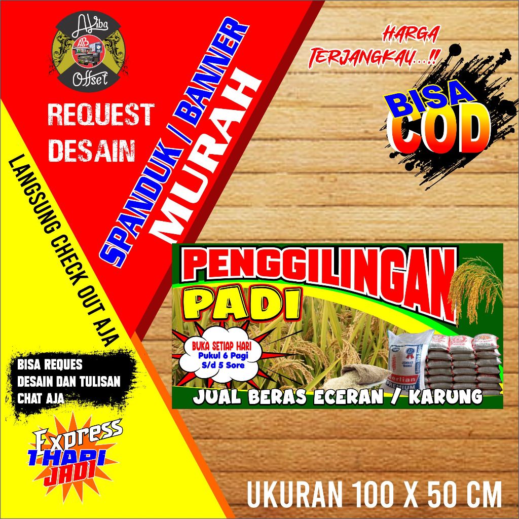 Jual SPANDUK PENGGILINGAN PADI 2 UKURAN 100X50CM | Shopee Indonesia