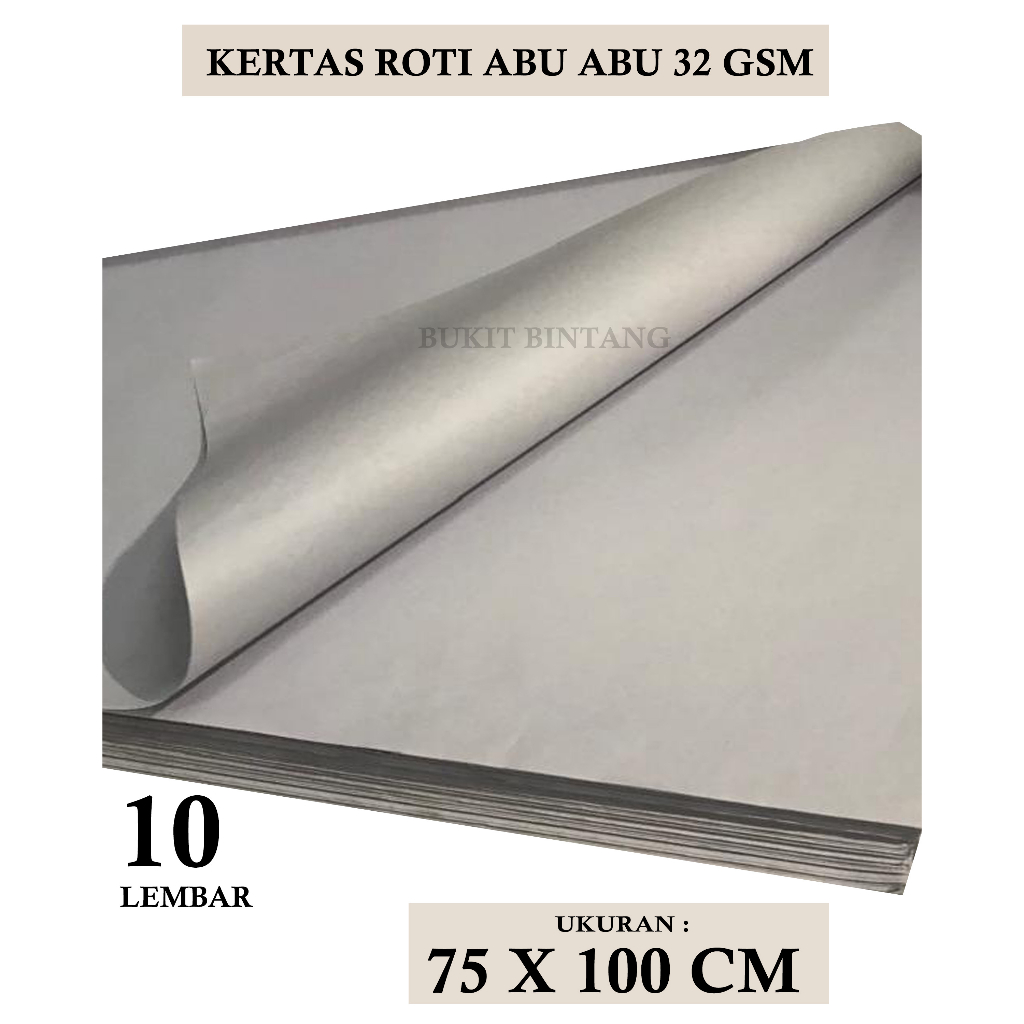 Jual KERTAS ROTI / BAKING PAPER / KERTAS ROTI ABU ABU 32 GSM UKURAN ...