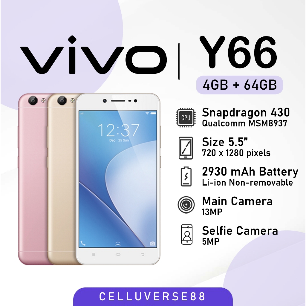 Jual HP VIVO Y66 RAM 4/64GB 4G Smartphone Android GARANSI | Shopee Indonesia