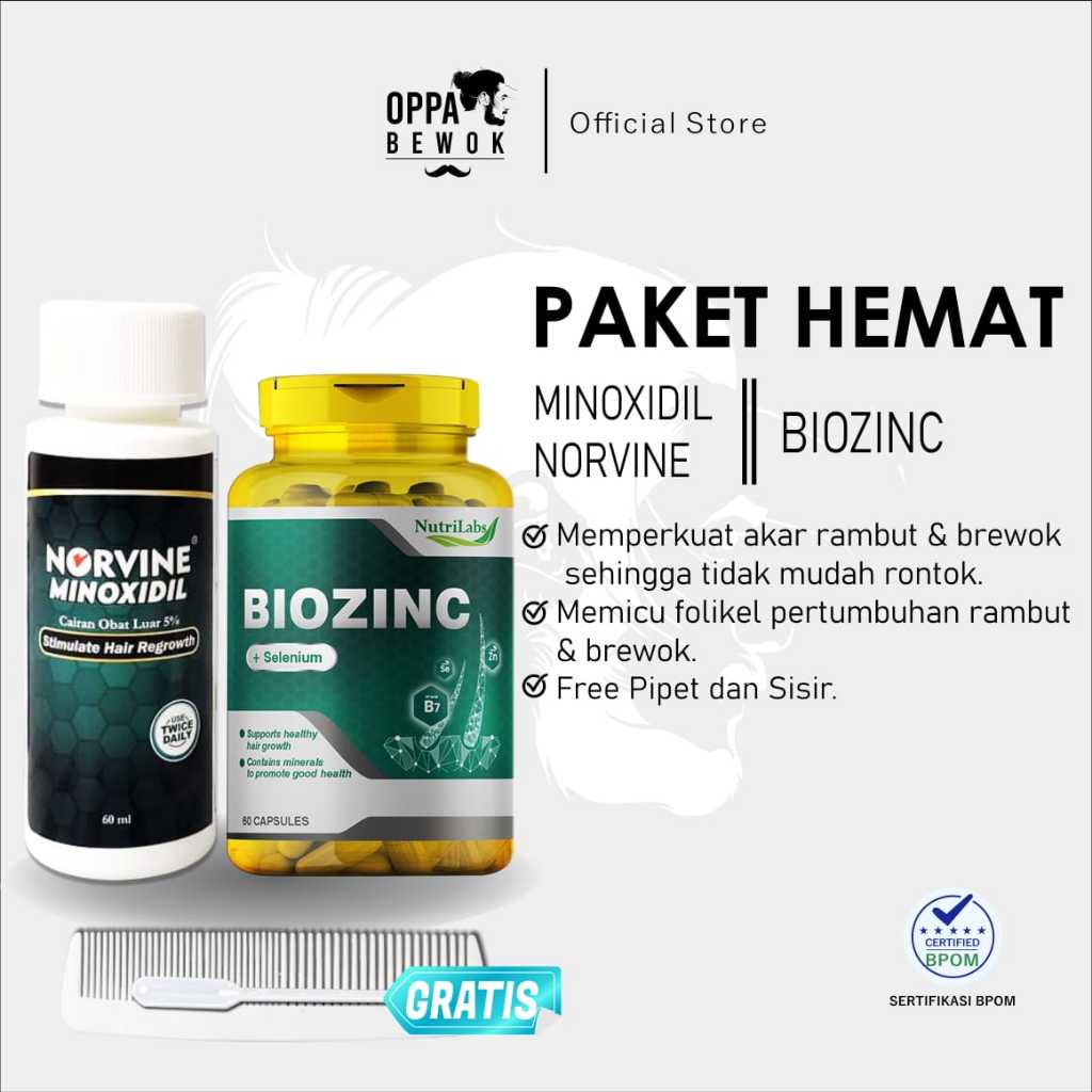 Jual NORVINE - Paket Booster Biotin Zinc Dan Minox Penumbuh Rambut Dan ...