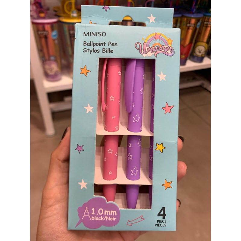 Jual Miniso Unicorn Series 4-Piece Ballpoint Pen Set 1.0mm Black ...