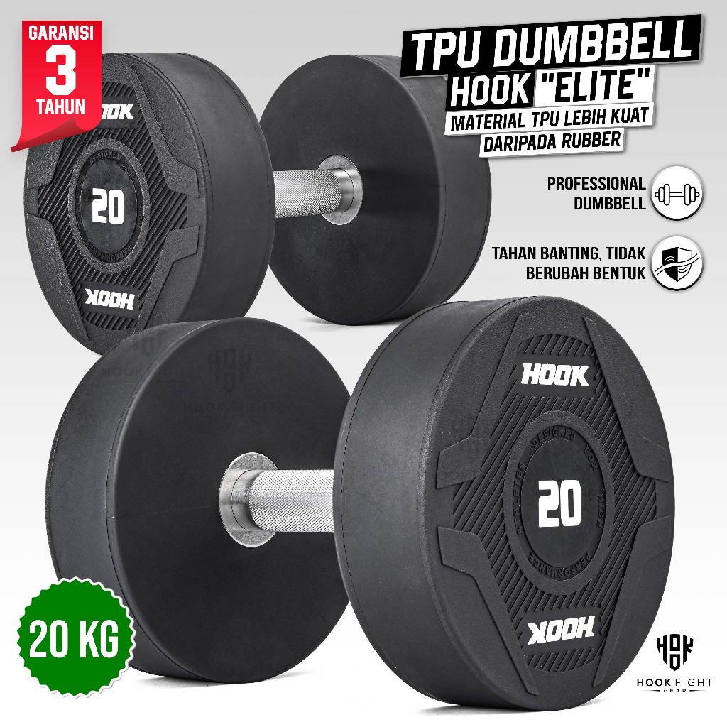 Jual Dumbbell Hook 20 kg Alat Fitnes Home Gym Dumble Barble Angkat ...