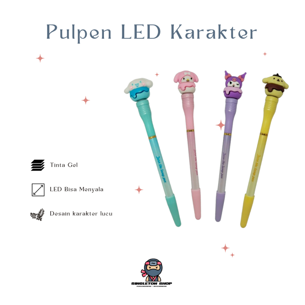 Jual PULPEN LED PUTAR KARAKTER SANRIO KUROMI CINNAMONROLL MELODY PEN ...