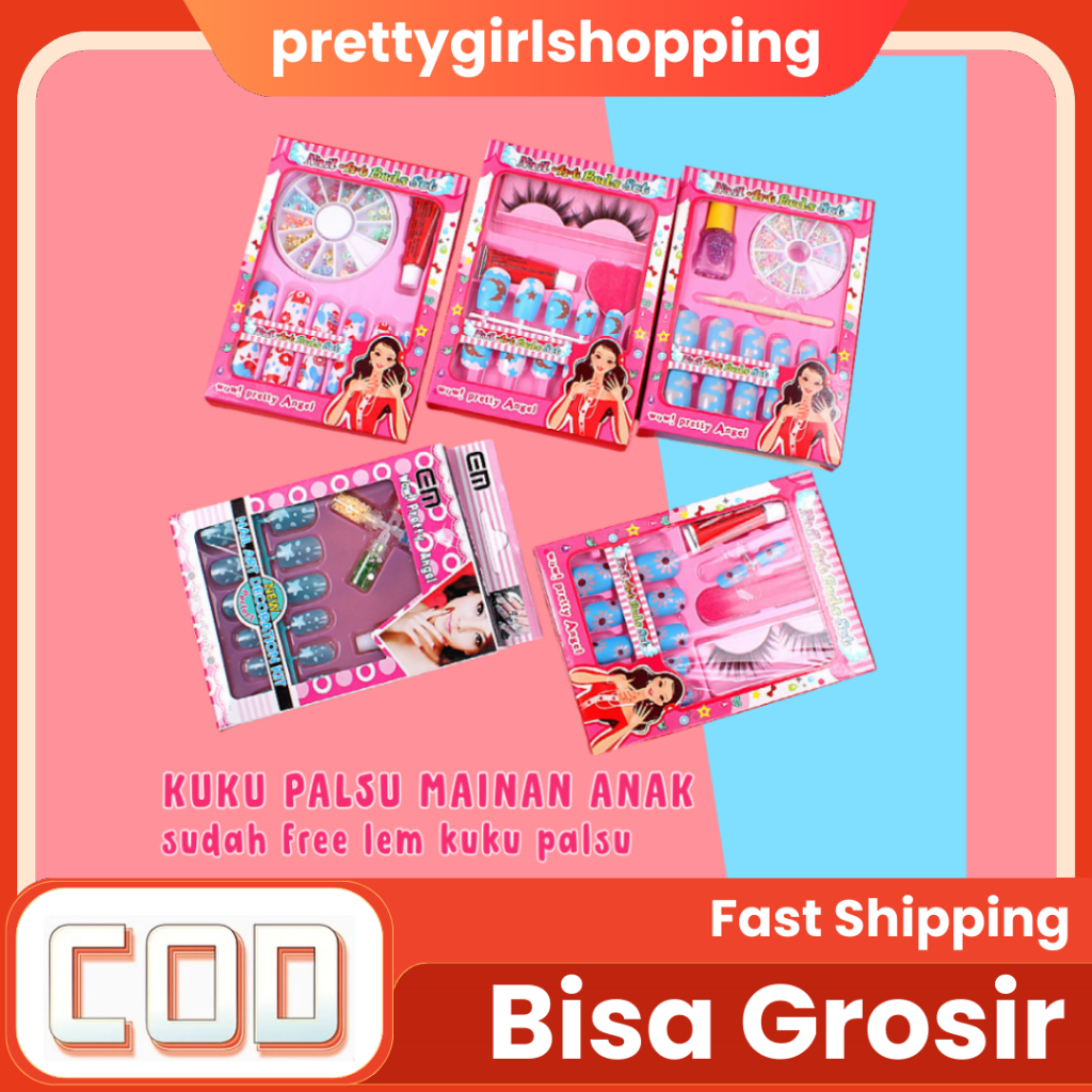 Jual Pretty Kuku Mainan Anak Perempuan Kuku Anak Free Lem/Aman Untuk ...