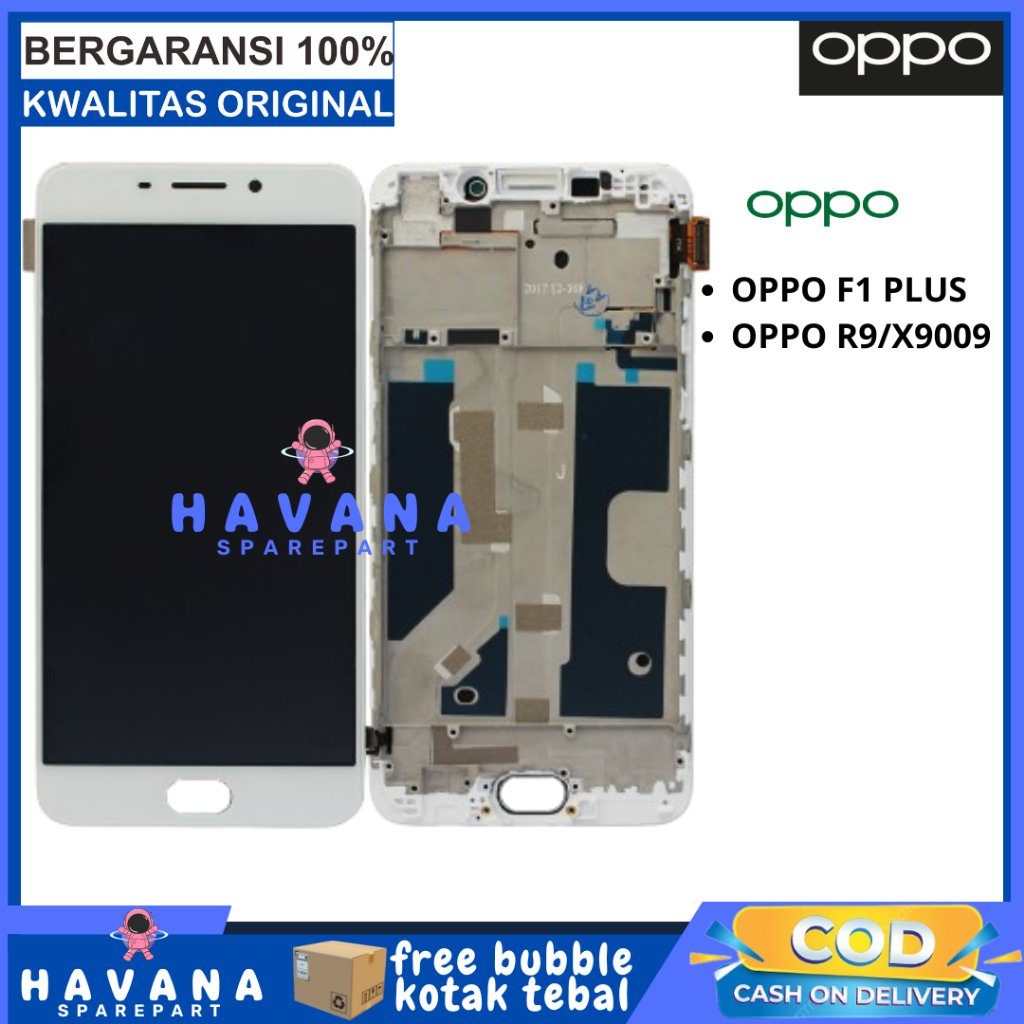 Jual LCD TOUCHSCREEN OPPO F1 PLUS+ FRAME (R9/X9009) - ORIGINAL FULLSET ...