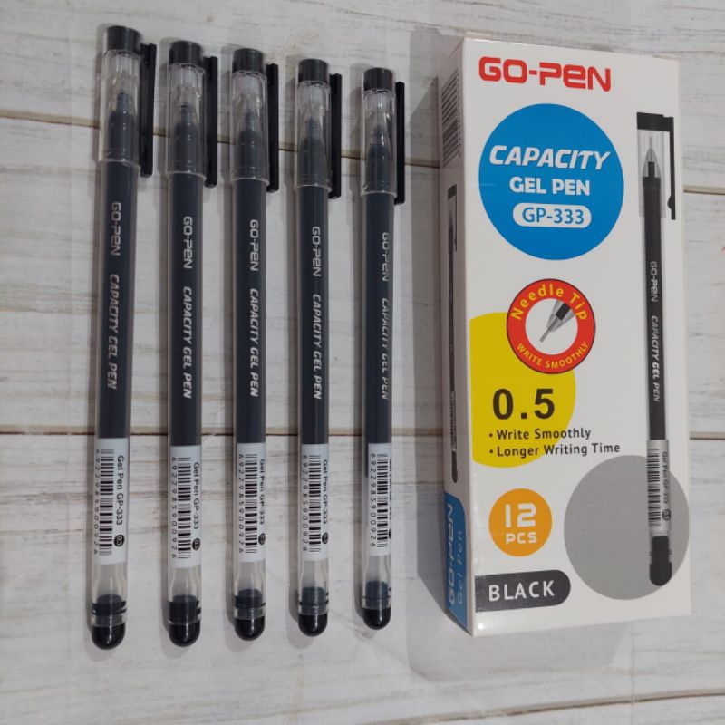 Jual (12PC) BULPOIN GOPEN GP-333 TINTA HITAM MATA PENA 0.5 | Shopee ...