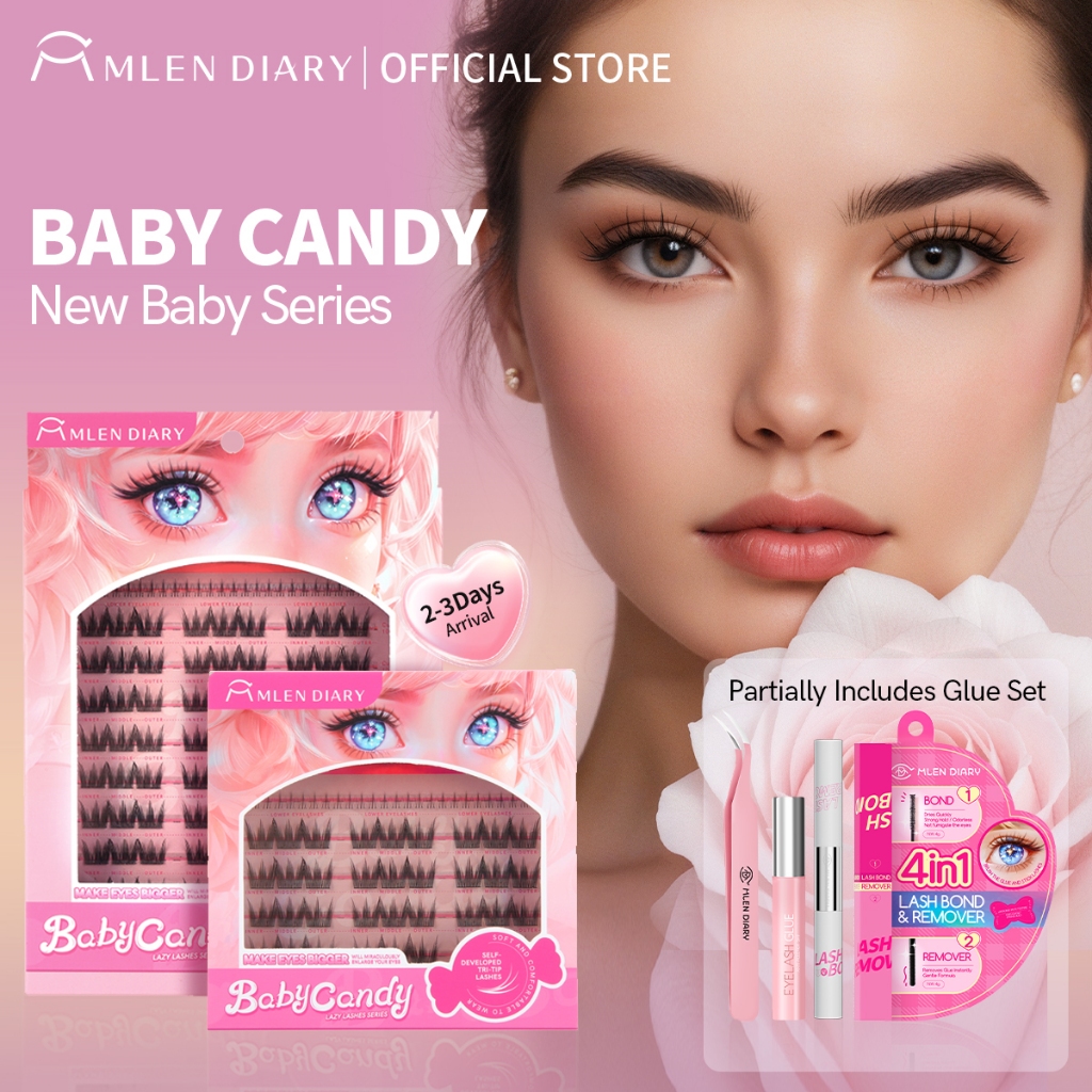 Jual MLEN DIARY Bulu Mata Baby Candy Eyelash Permen Desain Tri-tip Bulu Mata Palsu Panjang 10 ...