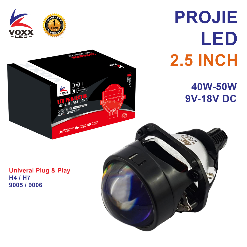 Jual VOXX LED Projie LED 2.5 Inch 50W Blue Lens Projector LED Laser 2.5 ...