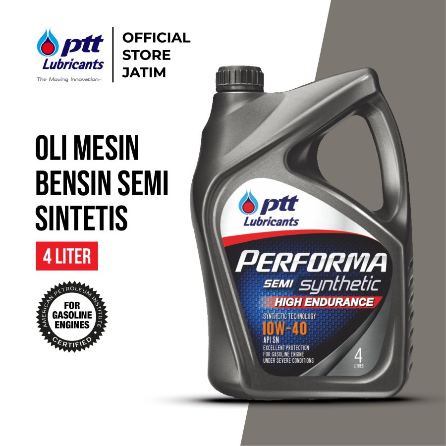 Jual PTT Lubricants Oli Mobil Performa Semi Synthetic HE SAE 10W-40 API SN [4L] | Shopee Indonesia