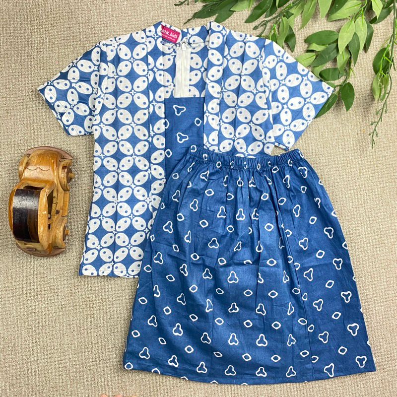 Jual MIGU KEBAYA BATIK ANAK MERAH HITAM BIRU KUNING KUTUBARU BATIK ANAK ...