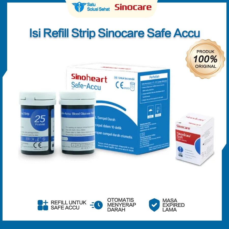 Jual [PROMO] Sinocare Refill Isi Alat Cek Gula Darah Safe Accu BGM ...