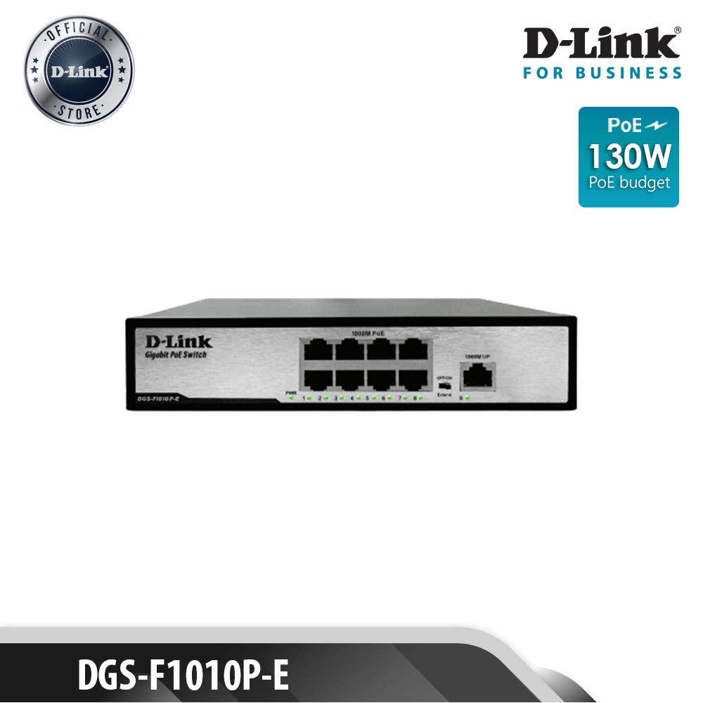 Jual D-Link DGS-F1010P-E 250M Gigabit Switch(130W) 8 PoE Ports+1 Uplink ...