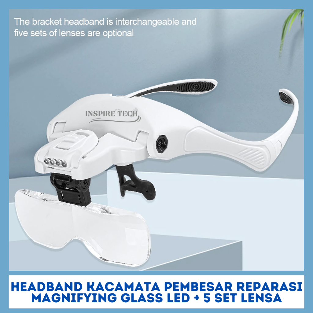 Jual KACAMATA PEMBESAR WITH 2 LED ZOOM 6X OBJEK ORNAMEN MIKRO KECIL ...