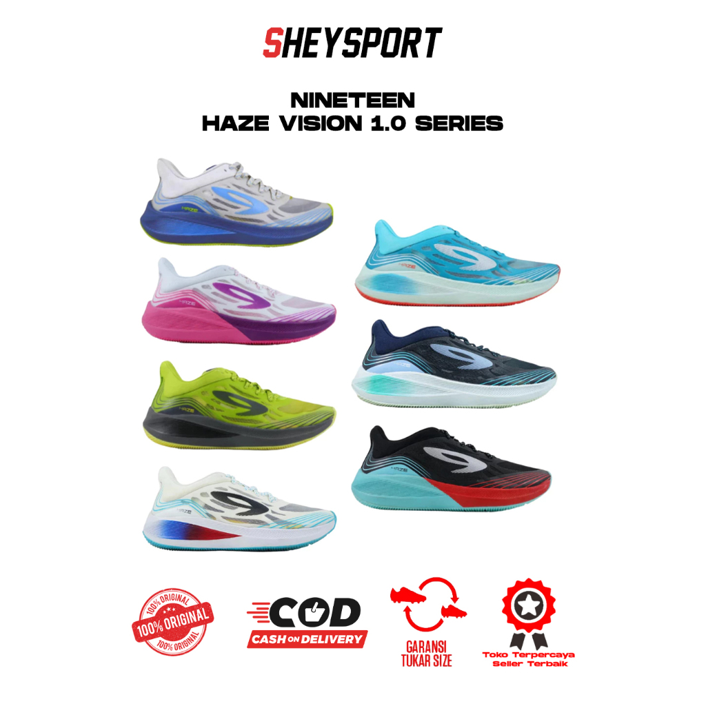 Jual SEPATU RUNNING NINETEEN HAZE VISION 1.0 - 100% ORIGINAL | Shopee ...