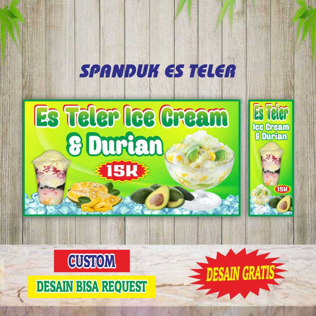Jual Spanduk Banner Es Teler Bisa Request Desain Custom | Shopee Indonesia
