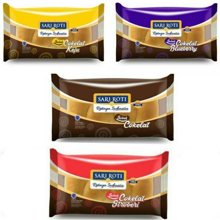 Jual Bread Roti Kemasan Sari Roti Sobek 214 Gr Rasa Coklat, Coklat Keju ...