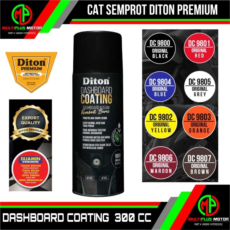 Jual DITON PREMIUM 400ML DASBOARD DASHBOARD COATING 9800 Cat Pilox ...