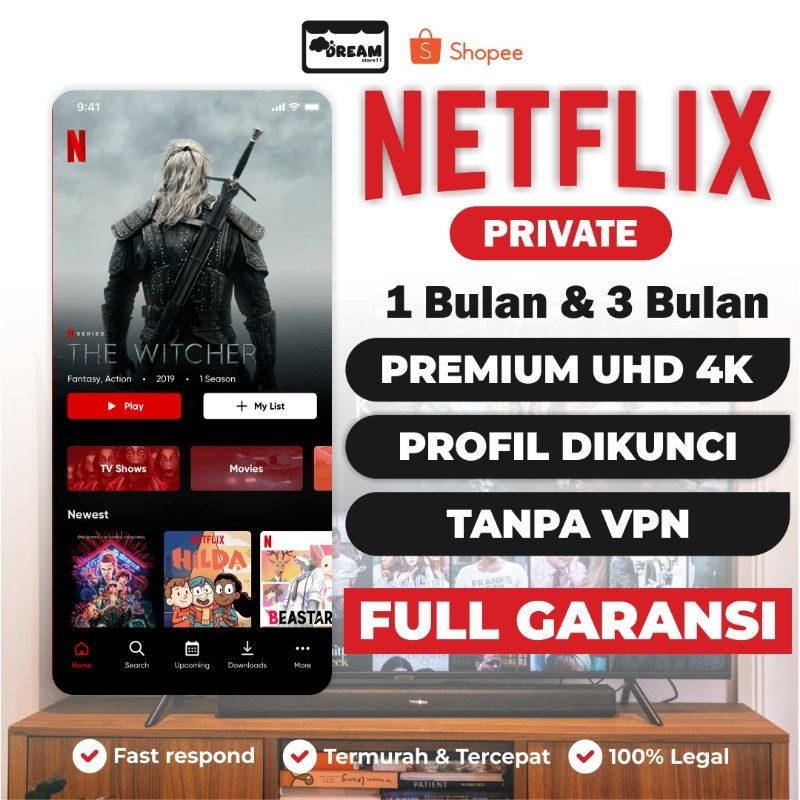 Jual NETFLIXX PREMIUM 4K PRIVATE FULL DURASI | Shopee Indonesia