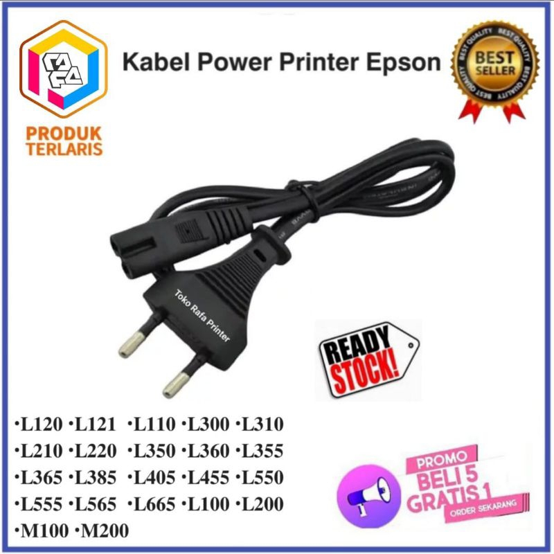 Jual Kabel Power printer Epson L120 L121 L110 L300 L310 L210 L220 L350 ...